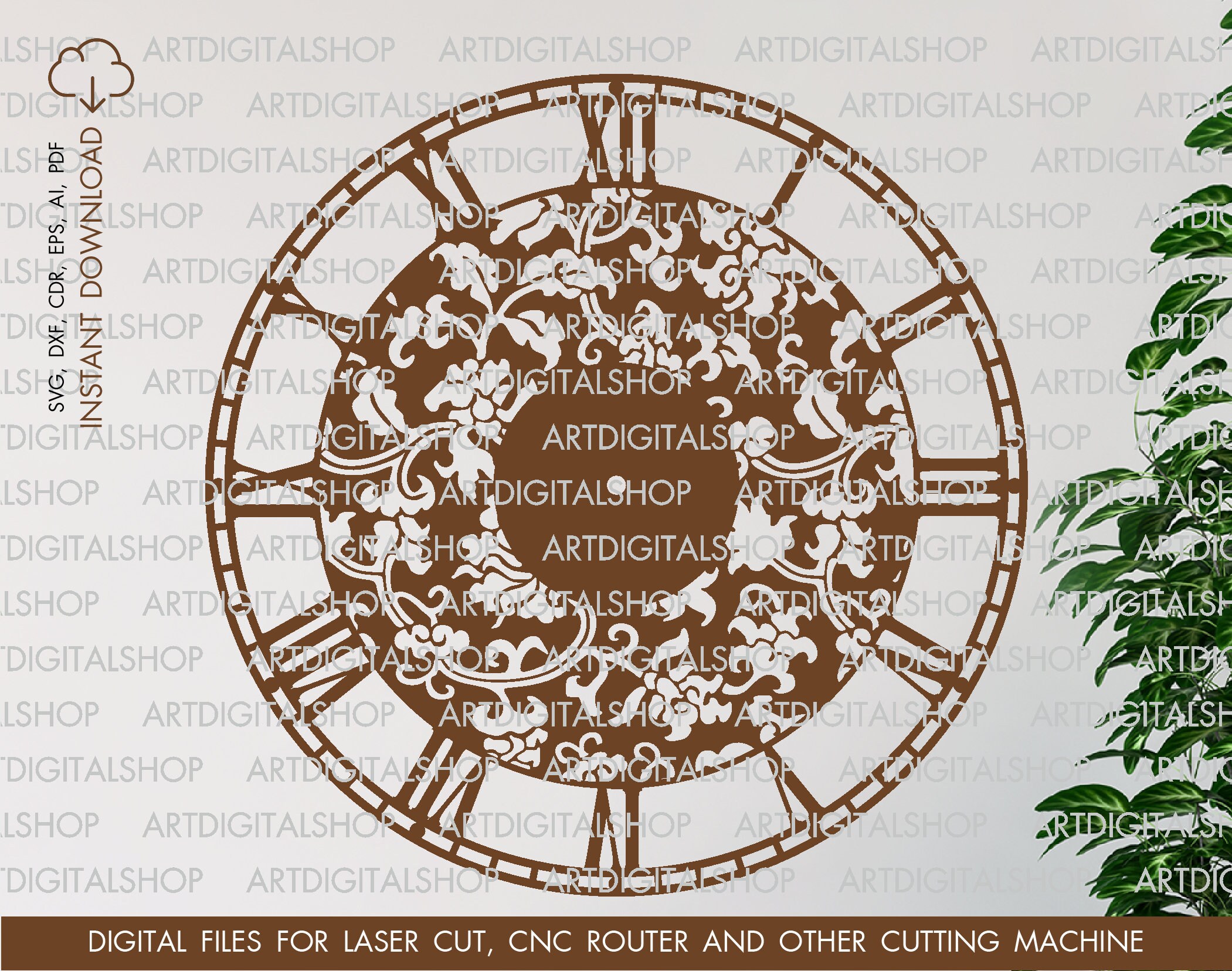 Set of 3 Wall Clocks Svg Large Clock Cutting Models Clock - Etsy