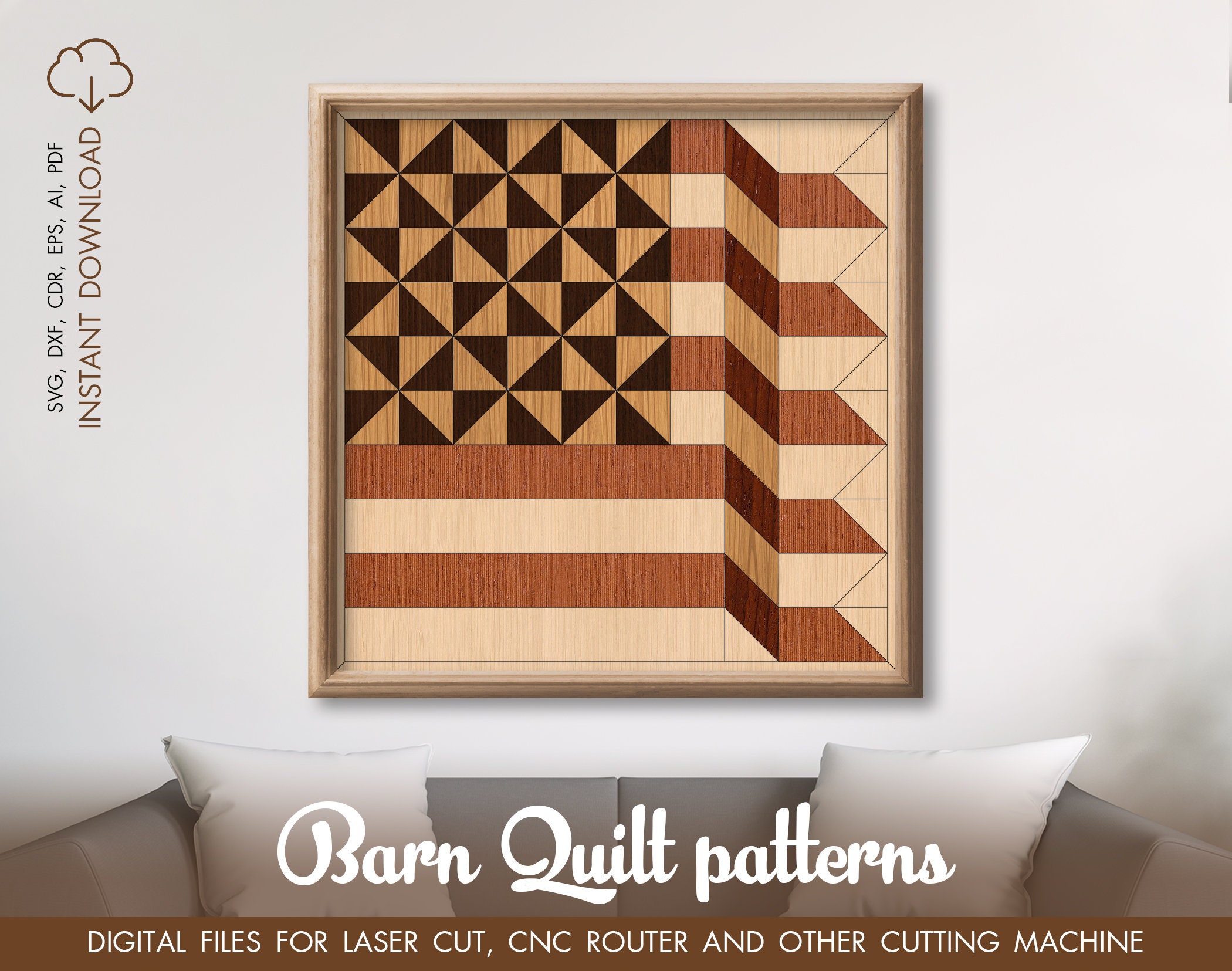 Barn Quilt Pattern, Barn Quilt Laser Cut File, Glowforge SVG File ...
