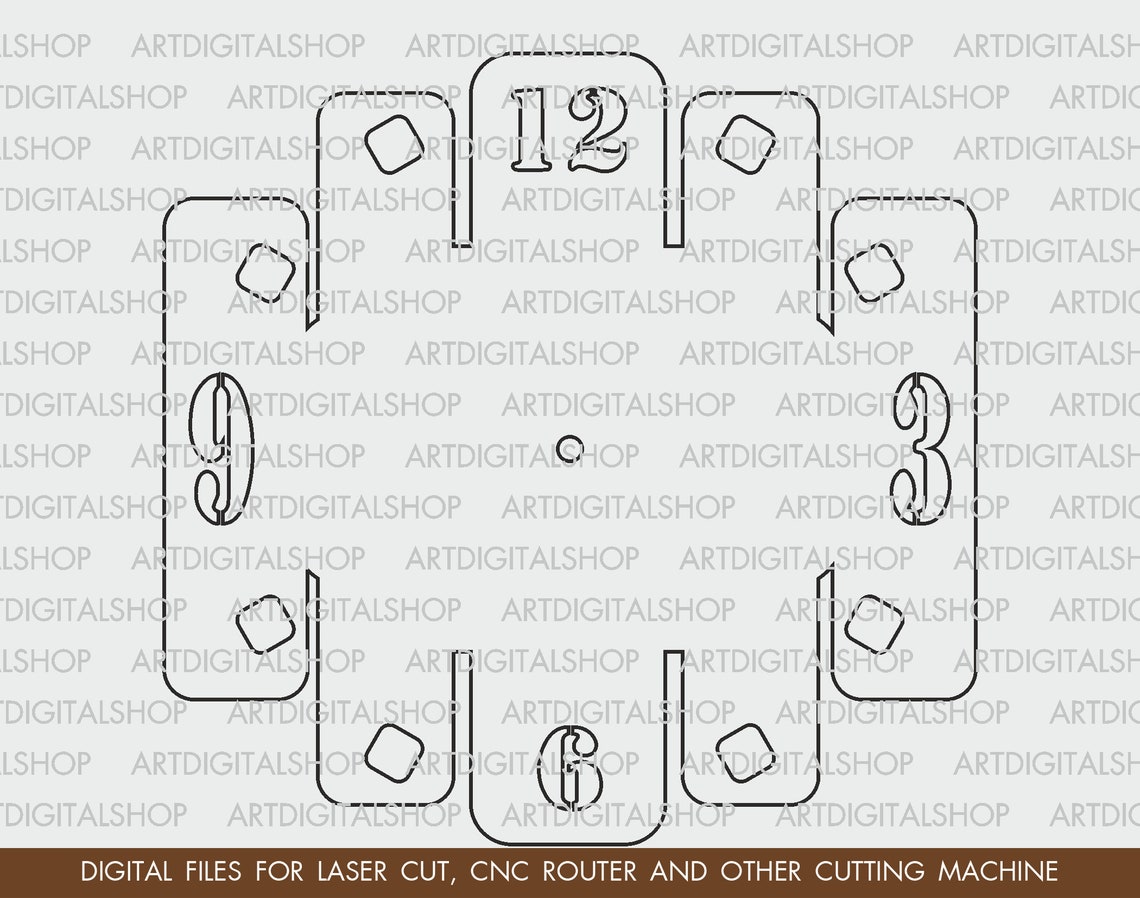 Set Wall Clocks SVG Large Clock Cutting Model Clock Laser | Etsy