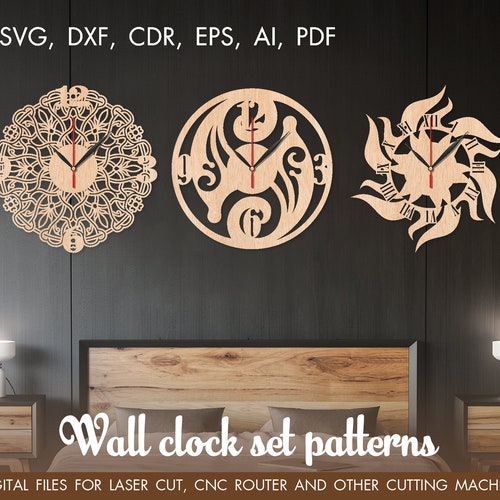 Modern Wall Clock .laser Cut Files CDR Vector Plans Files - Etsy