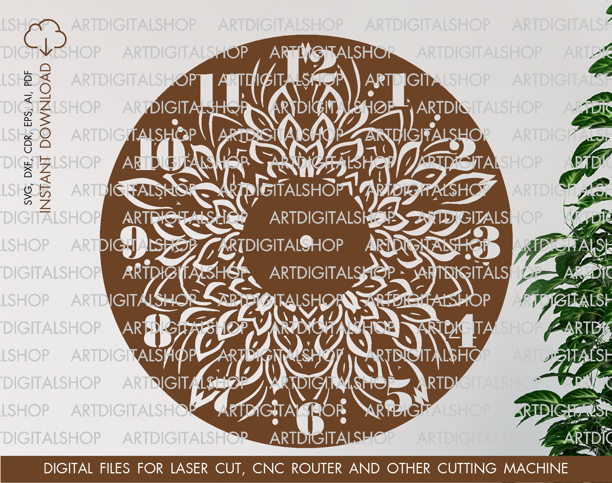 Set Wall Clocks SVG, Large Clock, Cutting Model, Clock Laser Cut ...