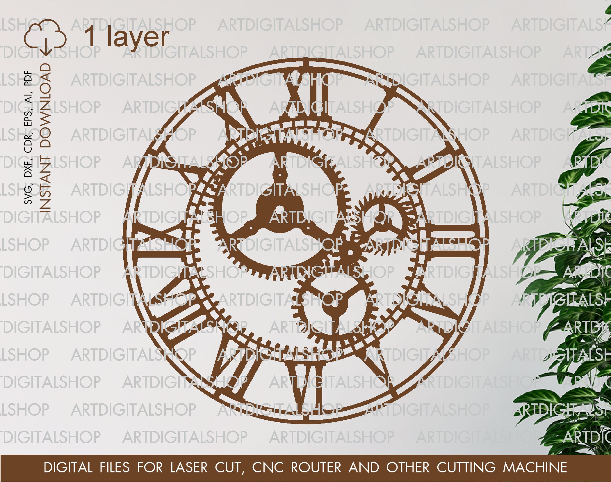 Wall Clock SVG Cut File Multilayer Cricut Diy Cnc - Etsy