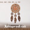 Peacock Wall Clock Dxf, Large Clock, Cutting Model, Clock Laser Cut ...