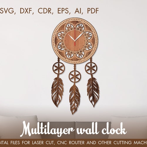 Multilayer Clock DXF File / Laser Cut Clock/ Wall Decor/ CNC - Etsy