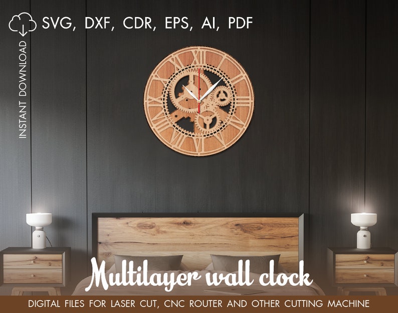 Wall Clock SVG Cut File Multilayer Cricut Diy Cnc - Etsy