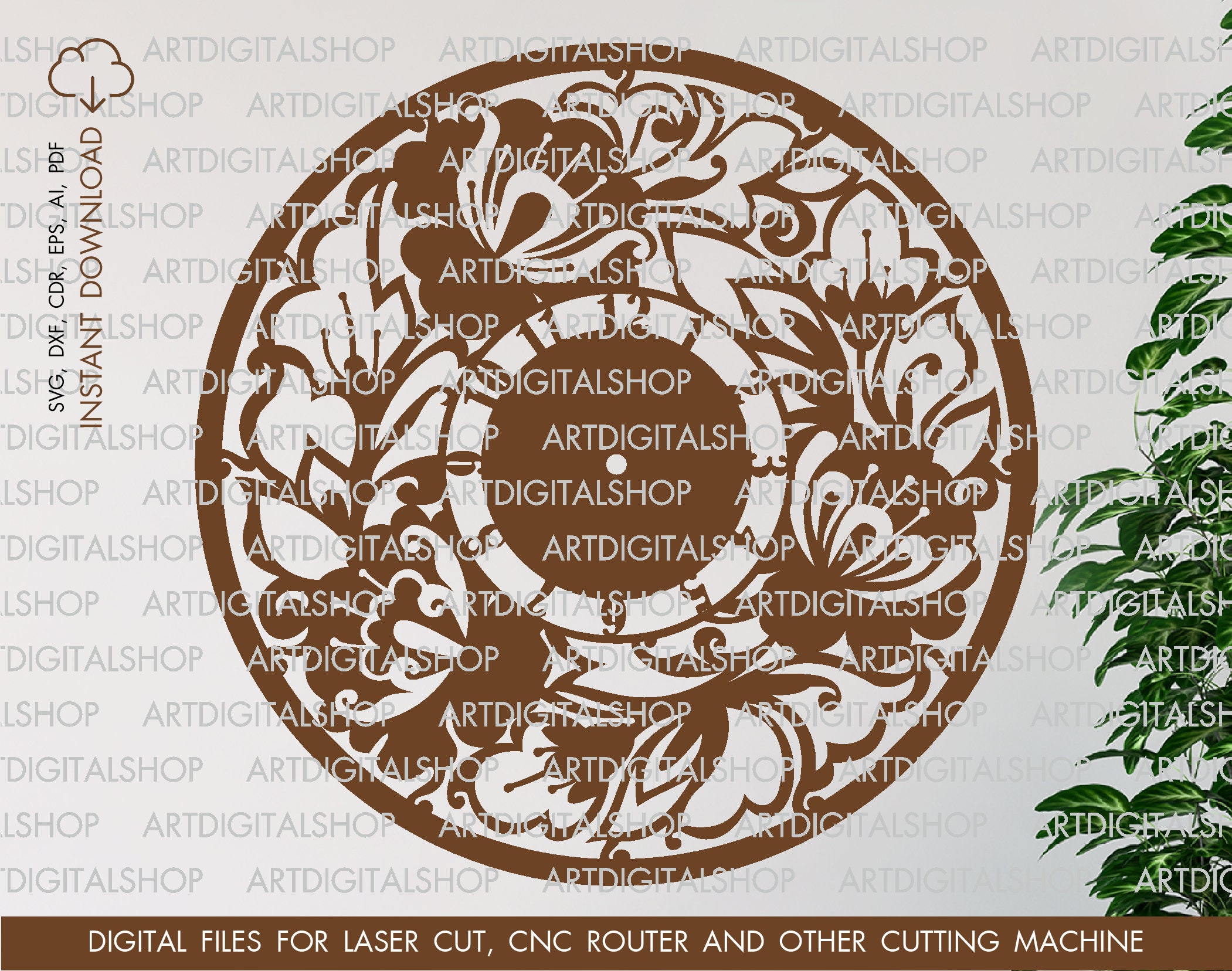 Set of 3 Wall Clocks Svg Large Clock Cutting Model Clock - Etsy