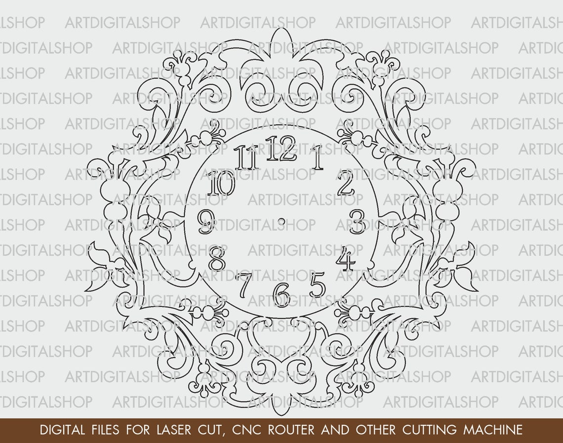 Clock Laser Cut Wood Wall Clock Laser Cut Template Cutting - Etsy