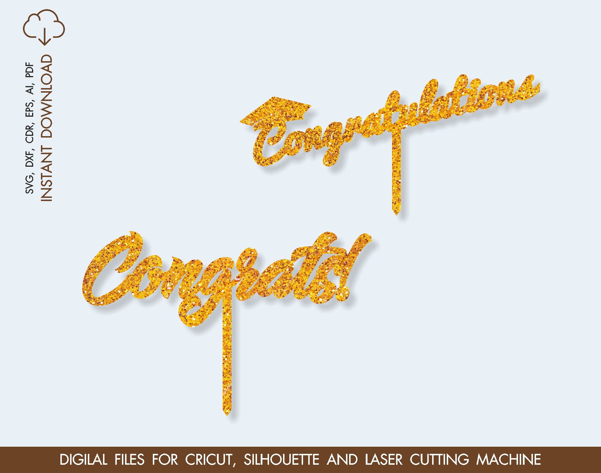 Set Cake Topper Graduation Cap Cricut Graduation Svg Grad | Etsy