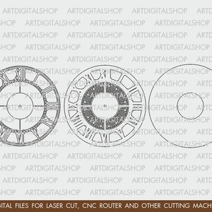 Wall Clock SVG, Cut File Multilayer, Vector Templates, Cnc Multilayer ...