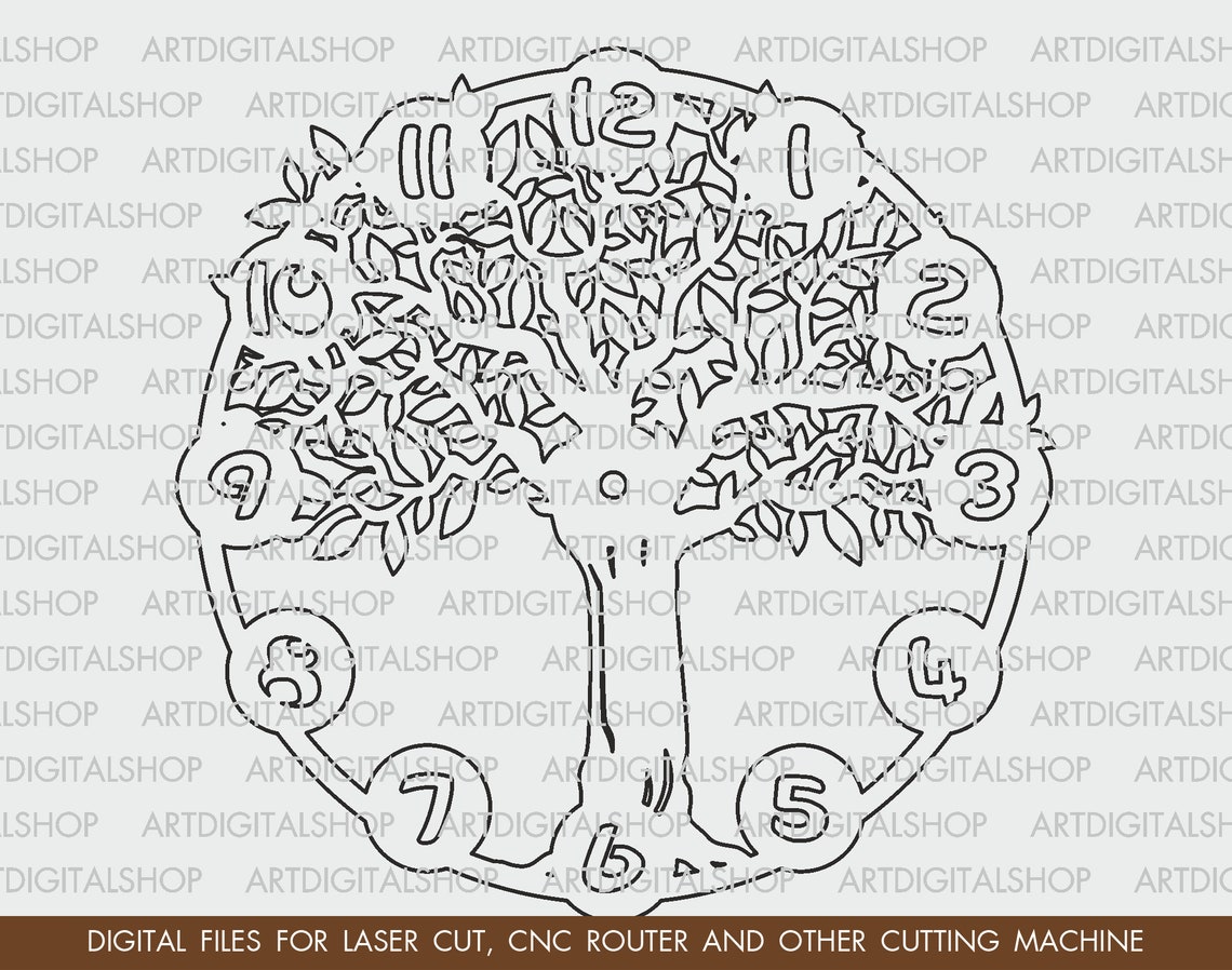Set Wall Clocks SVG, Large Clock, Cutting Model, Clock Laser Cut ...
