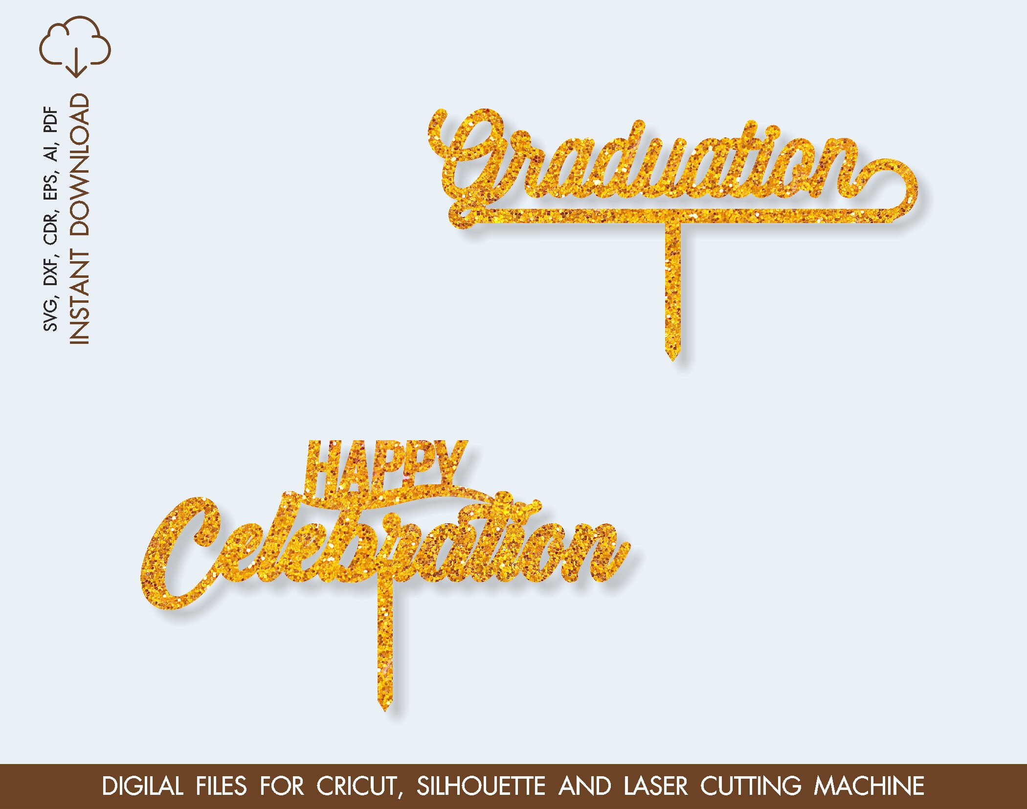 Set Cake Topper Graduation Cap Cricut Graduation Svg Grad | Etsy