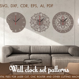 Wood Wall Clock, Vector for CNC, Cutting Model Svg, Clock Laser Cut ...
