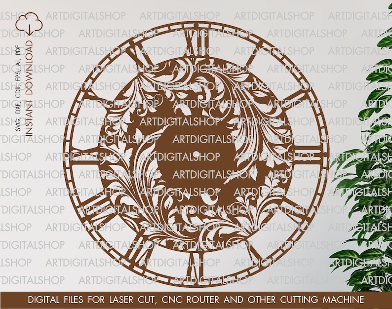 Set Wood Wall Clocks SVG, Clock Party, Cutting Model, Clock Laser Cut ...