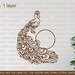 Peacock Wall Clock Dxf, Large Clock, Cutting Model, Clock Laser Cut ...