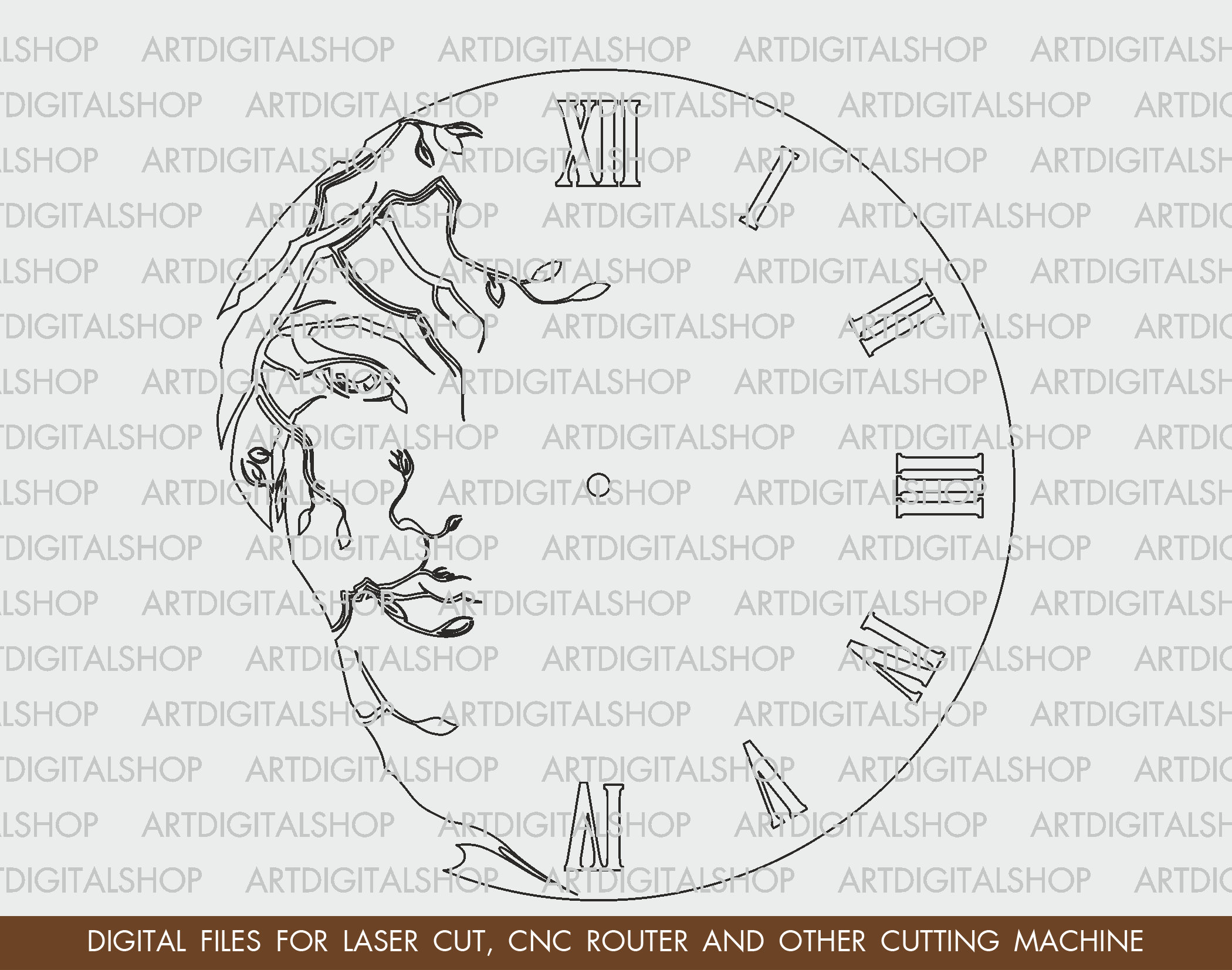 Wood Wall Clock Vector for CNC Cutting Model Svg Clock - Etsy