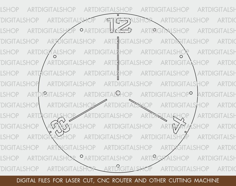 Clock Laser Cut Wood Wall Clock Laser Cut Template Cutting | Etsy
