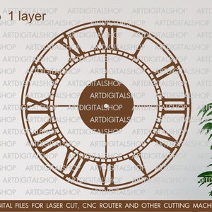 Wall Clock SVG, Cut File Multilayer, Vector Templates, Cnc Multilayer ...