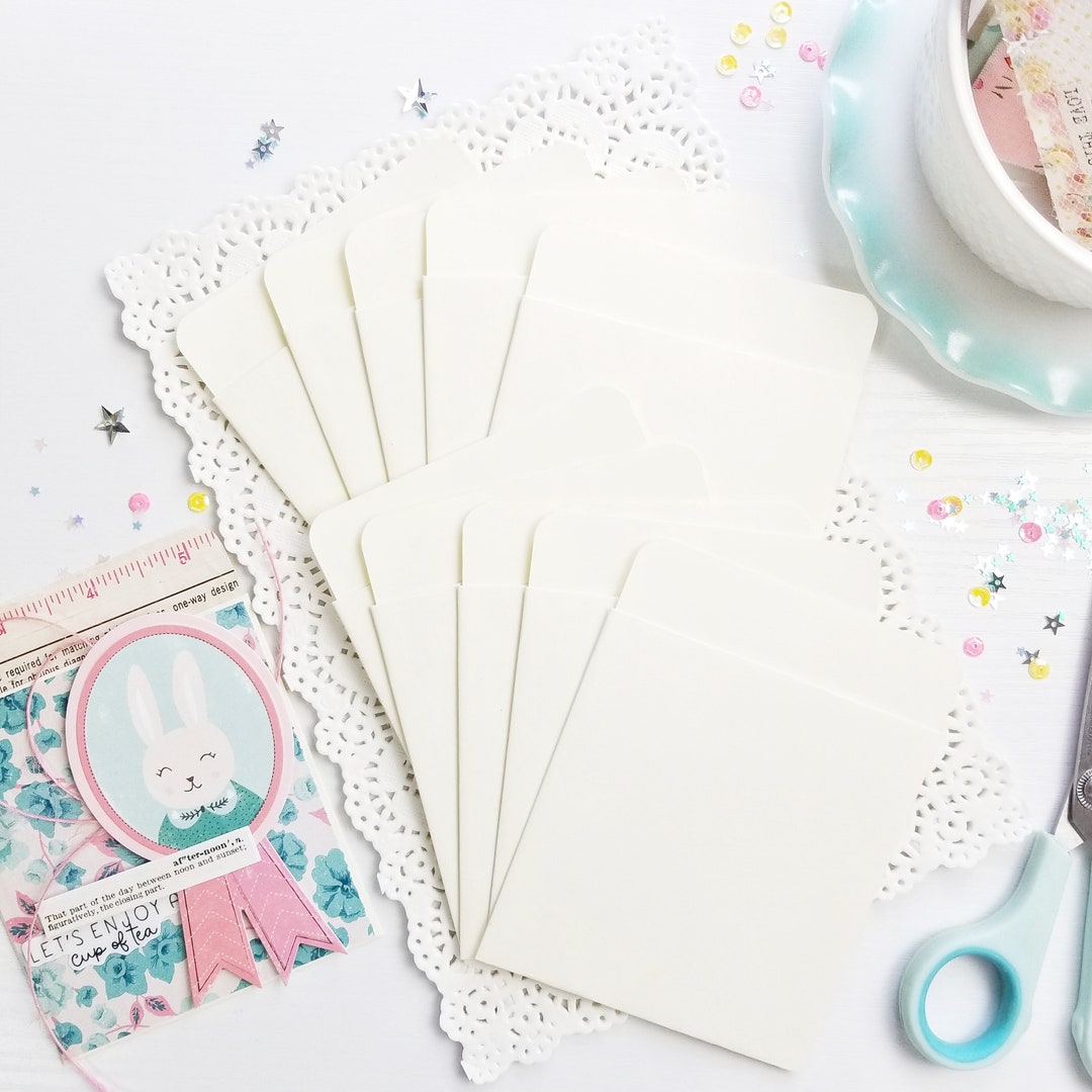 Library Card Pockets Set of 10 Manila HIGH BACK Library Card Pocket ...