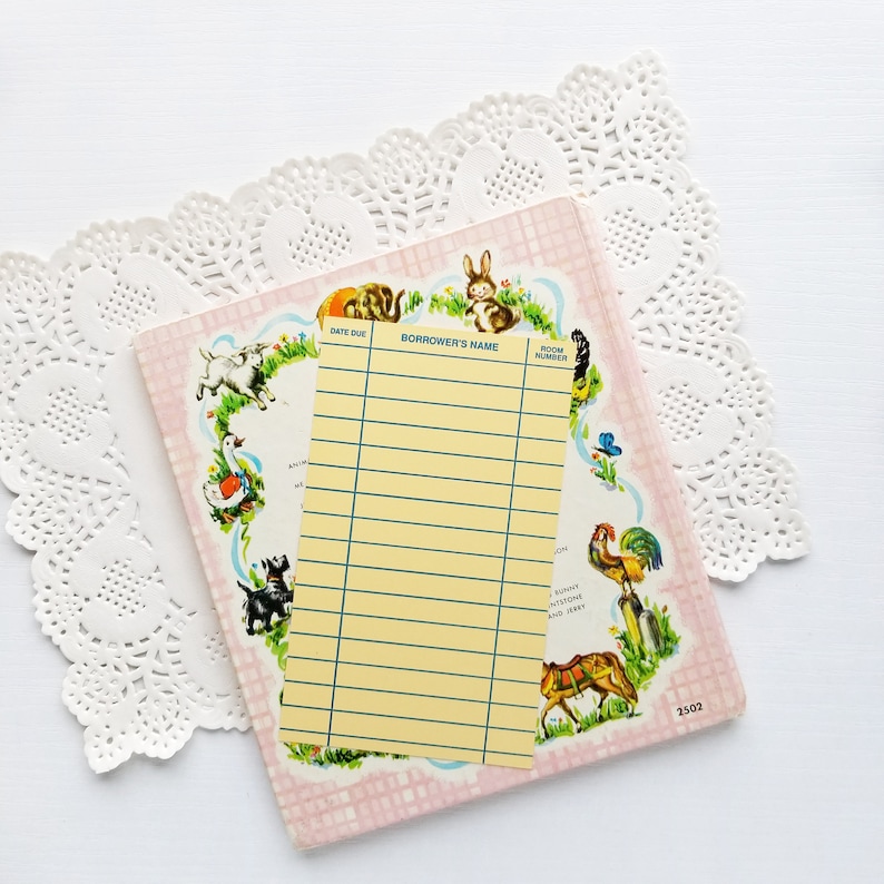 Library Cards Set of 10 Yellow Blank Library Cards - Etsy