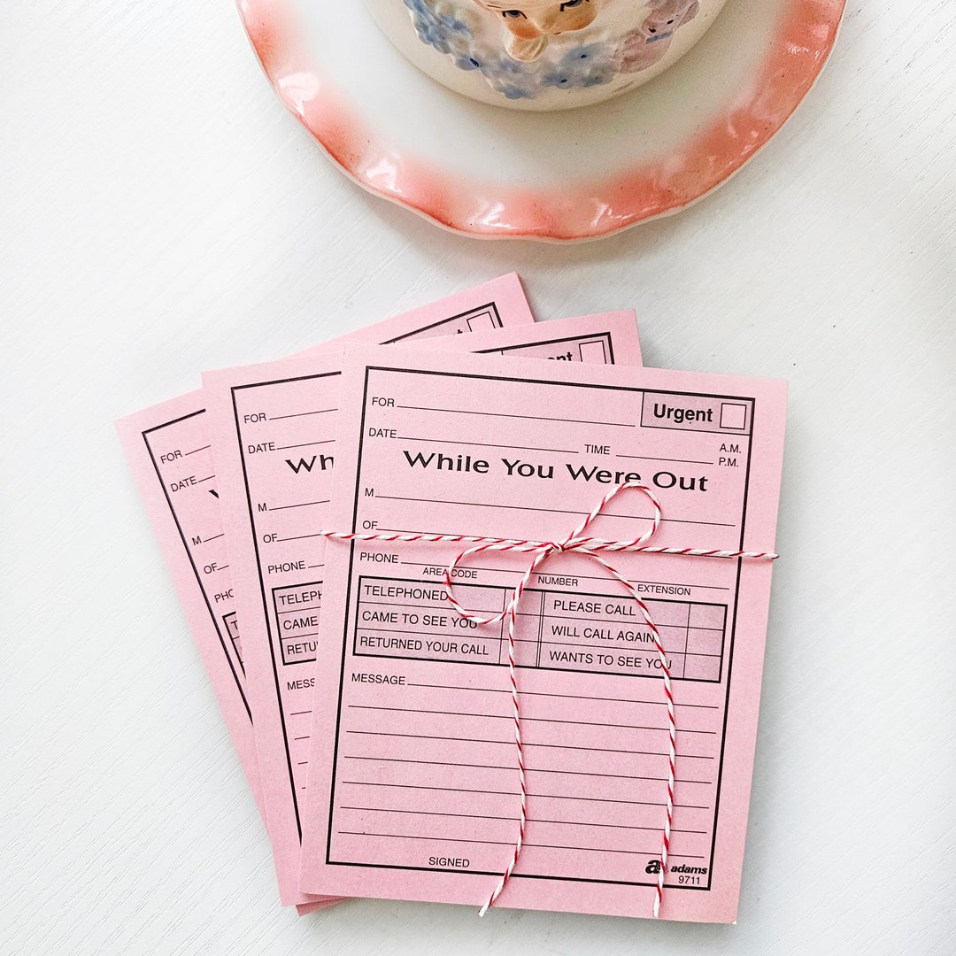Vintage Pink While You Were Out Notepad - Full Notepad - 50 Sheets - Etsy