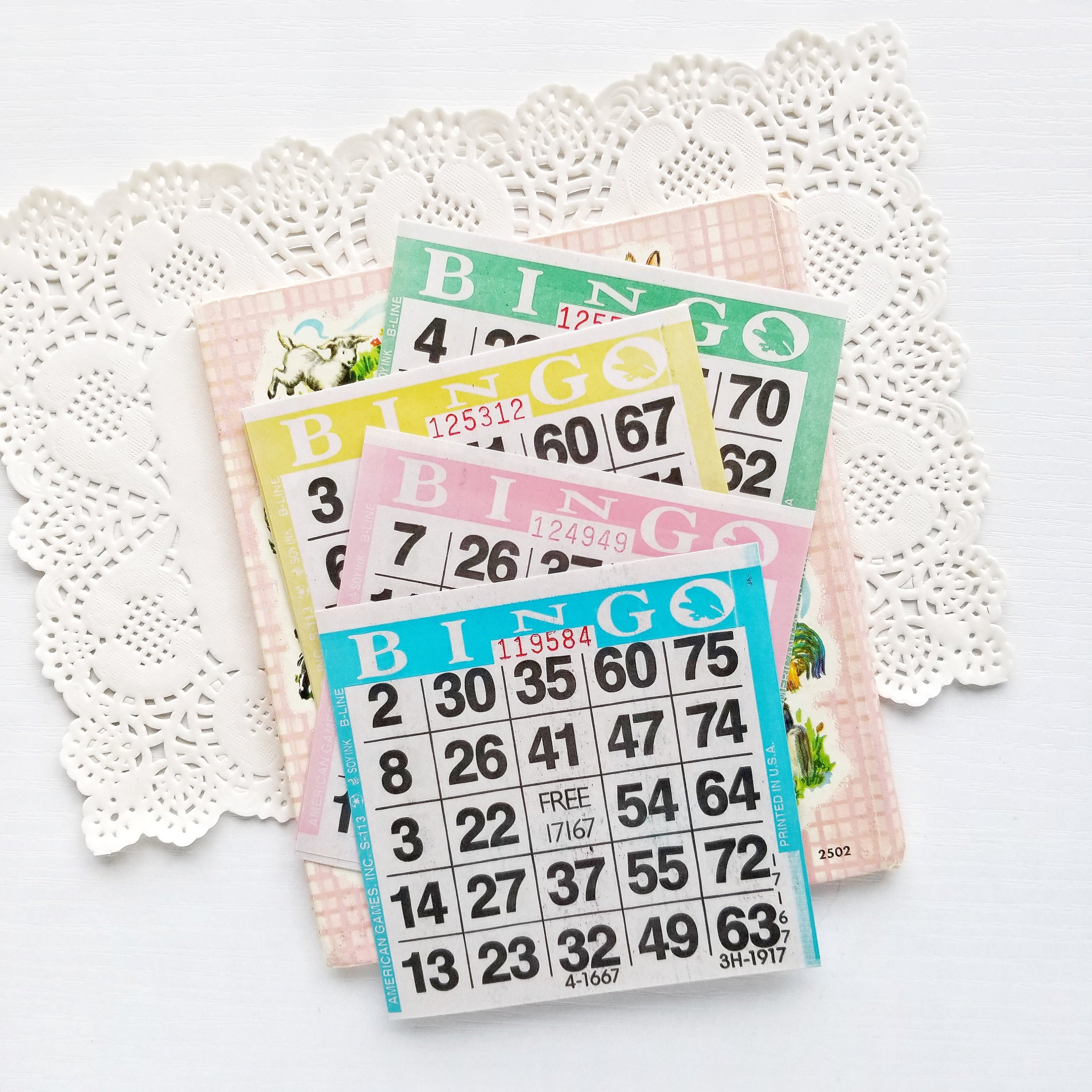 Bingo Cards Set of 12 Multicolor Pack Paper Bingo Cards | Etsy