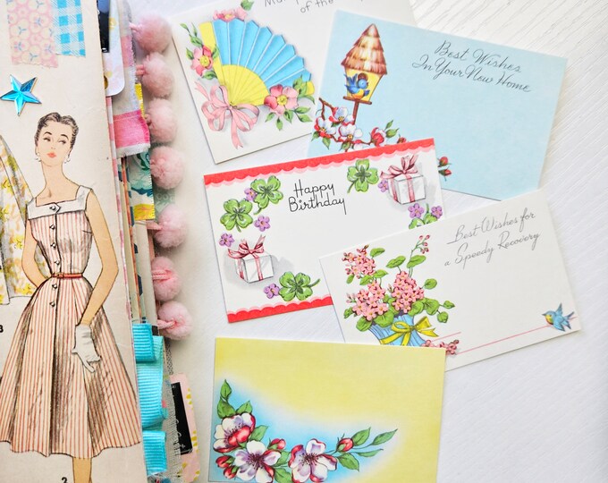 Vintage Florist Cards Set of 5 - Etsy