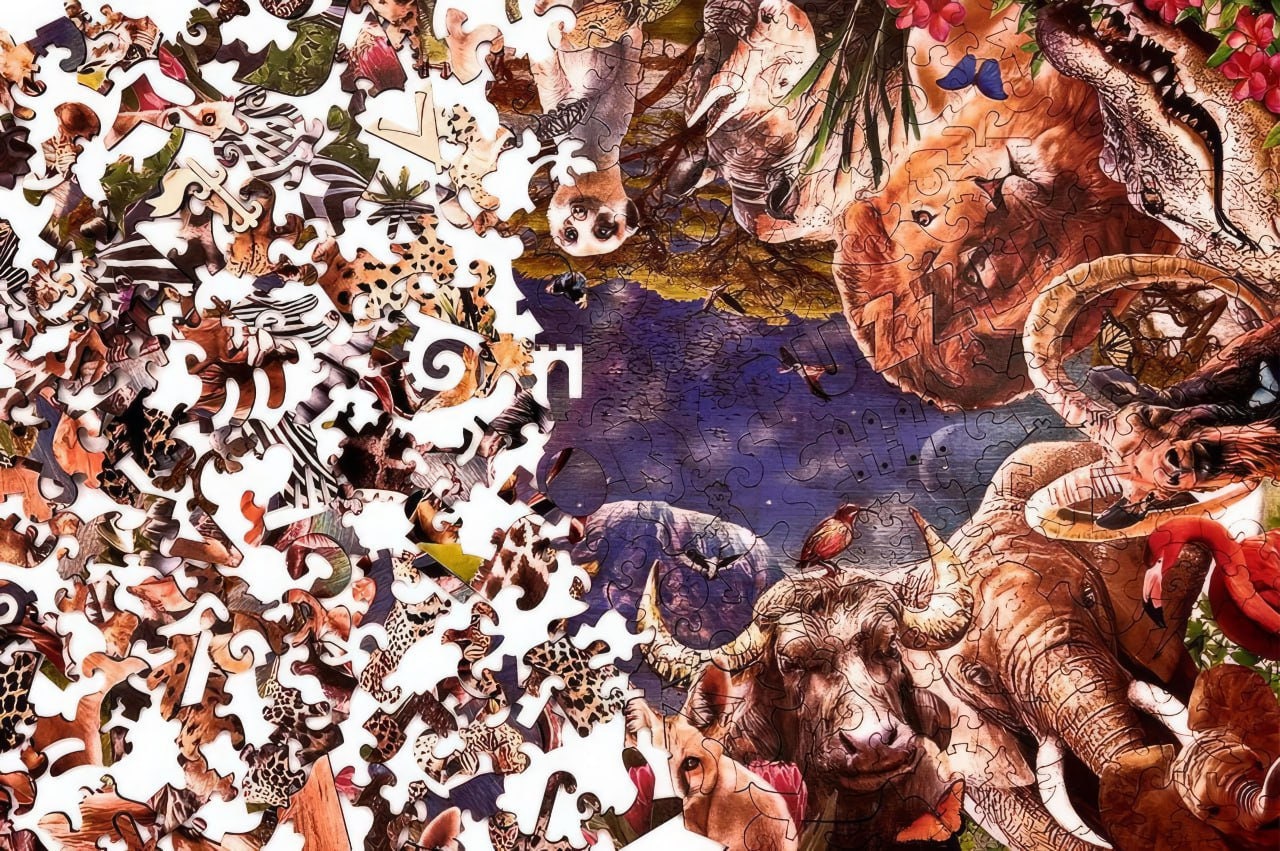Jigsaw Volume Puzzle Safari Animals Puzzle for Adults Fantasy Puzzle ...