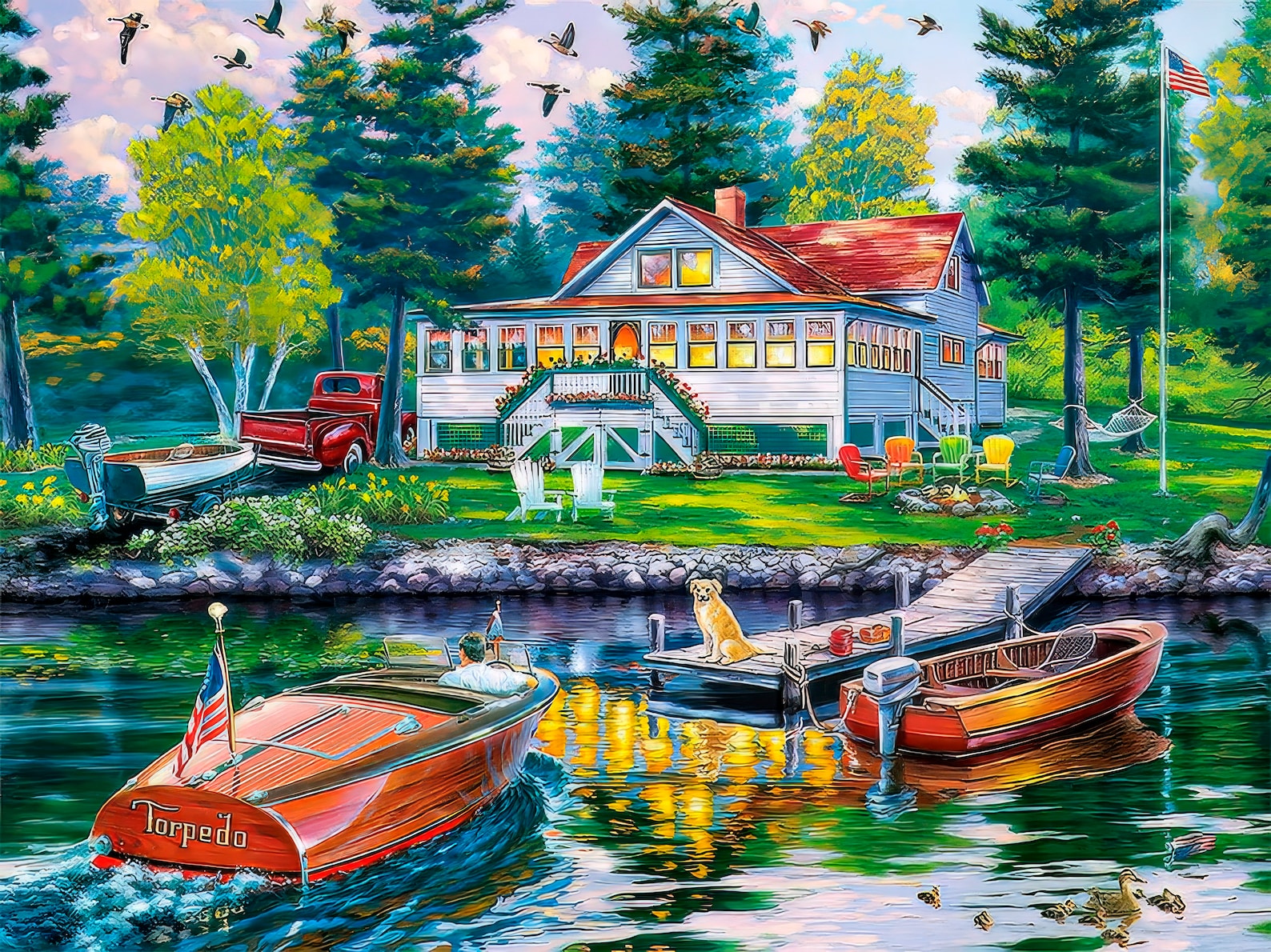 Lake House Jigsaw Wooden Puzzle for Adults & Childrens, Puzzle Gift ...