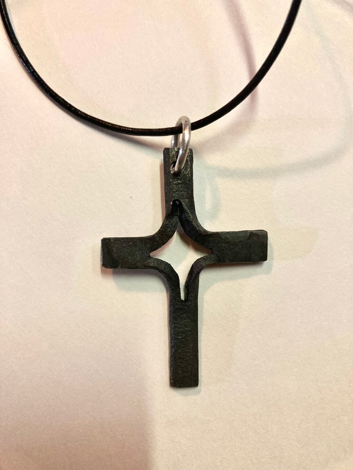 Hand Forged Fredricks split Cross Necklace - Etsy