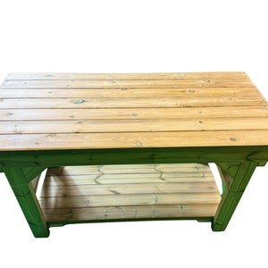 Indoor/outdoor Wooden Workbench. Garden Work Table. Bbq/pizza Oven ...