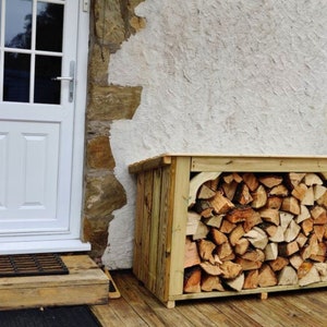 Beautiful Quality Wood Store - Small Log Store - Log Store With Doors ...