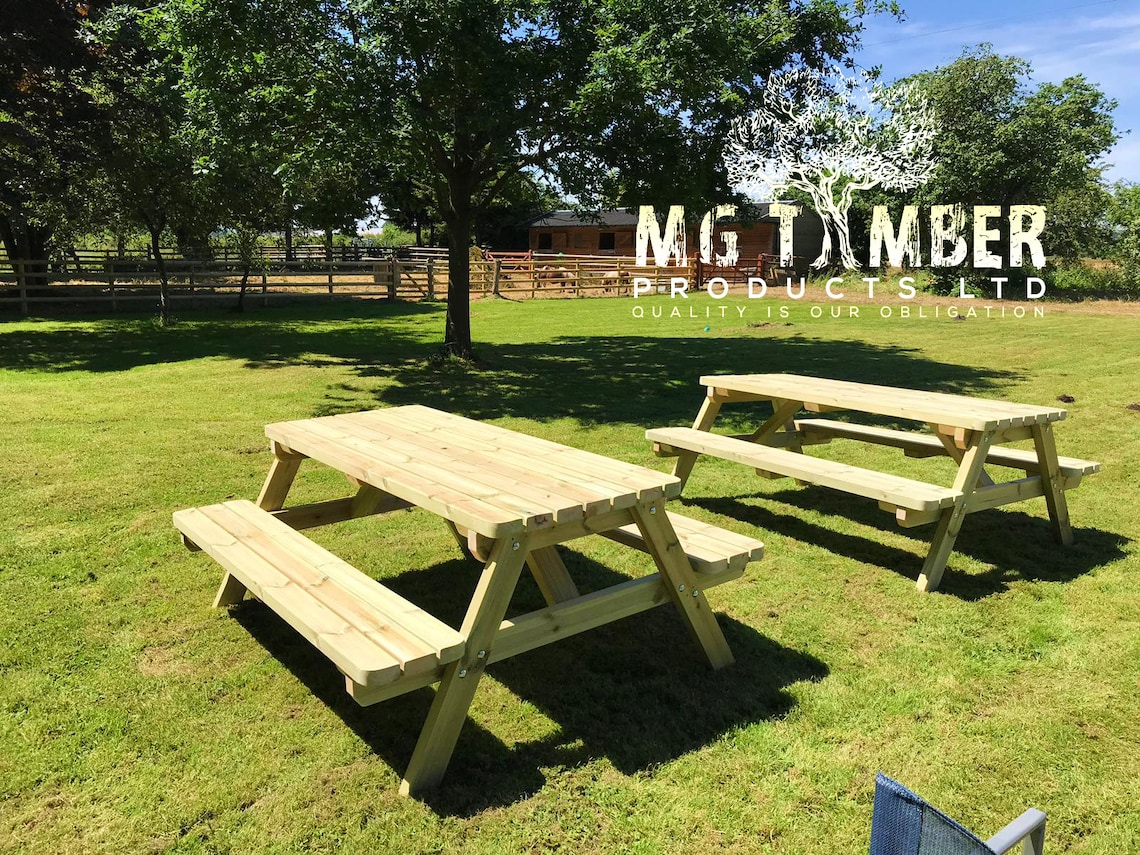 Wooden Picnic Table/bench Heavy Duty Pub Bench Picnic Table | Etsy