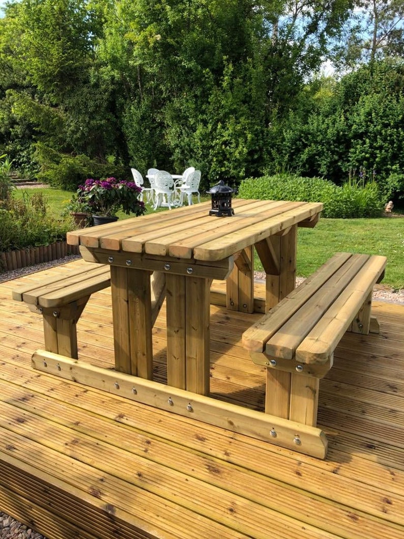 Premium Walk-in Style Picnic Table Pub Bench Excellent - Etsy