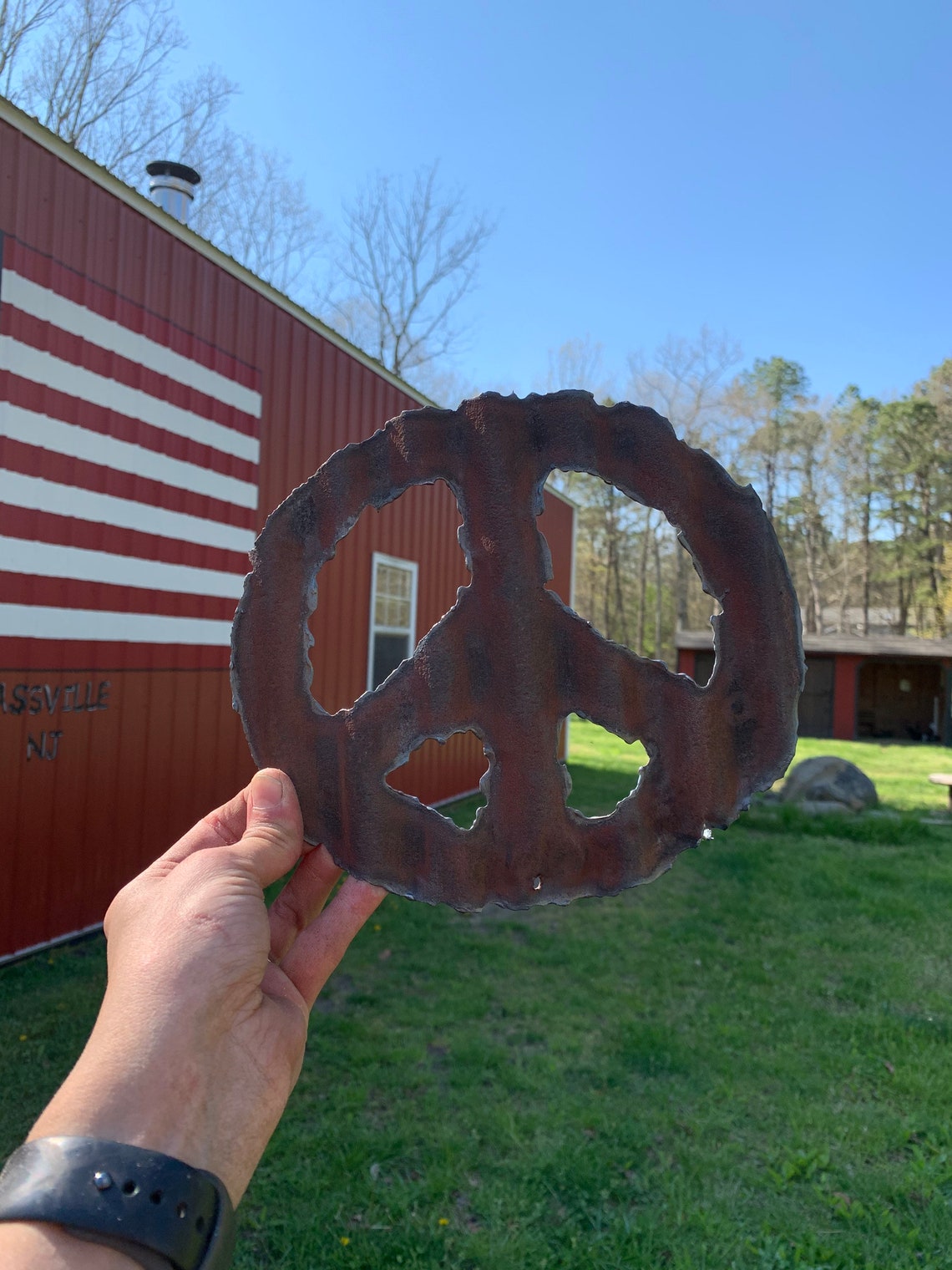 Rusty Peace Sign - Etsy