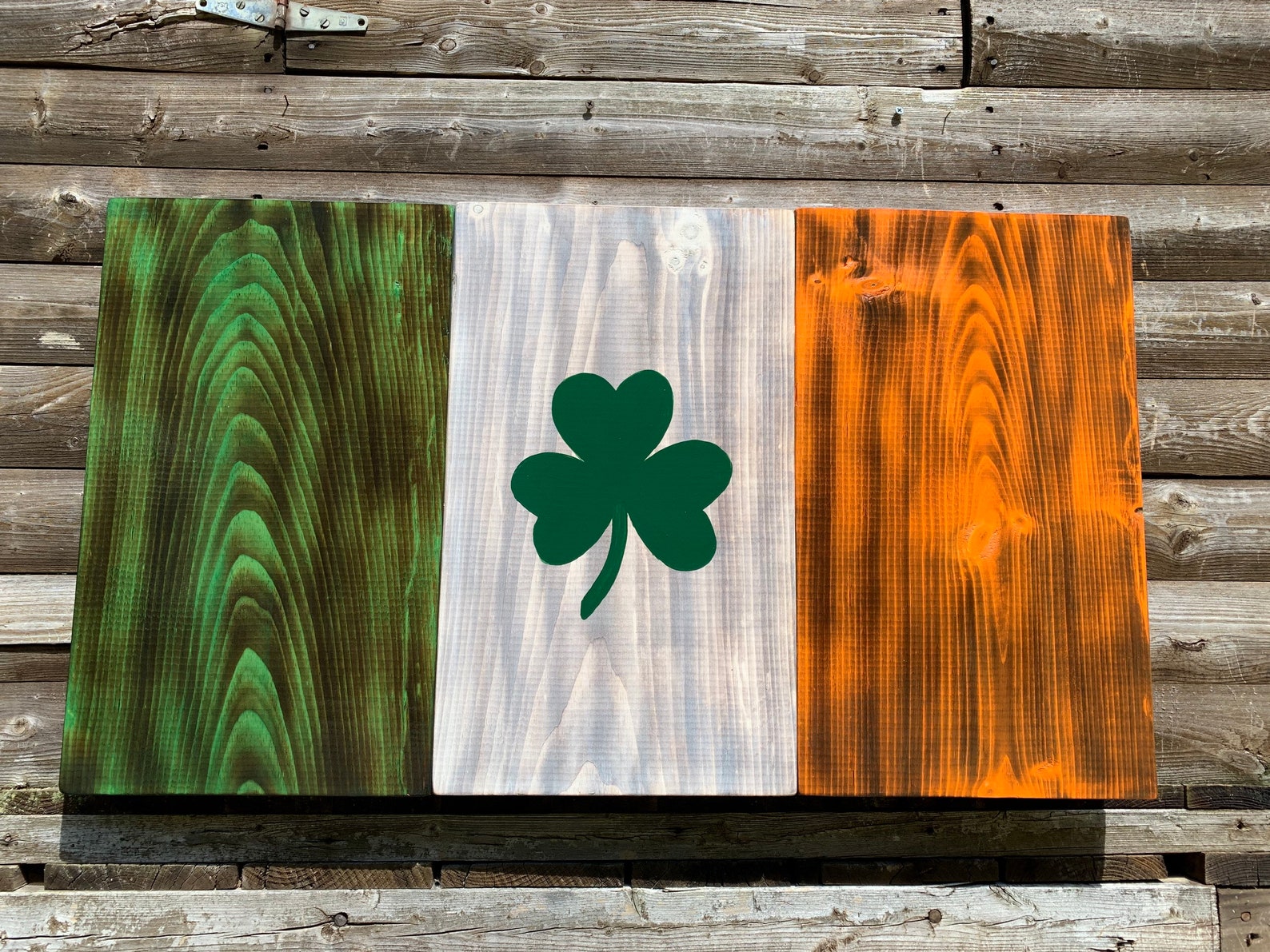 Wood Burned Irish Flag With Shamrock - Etsy