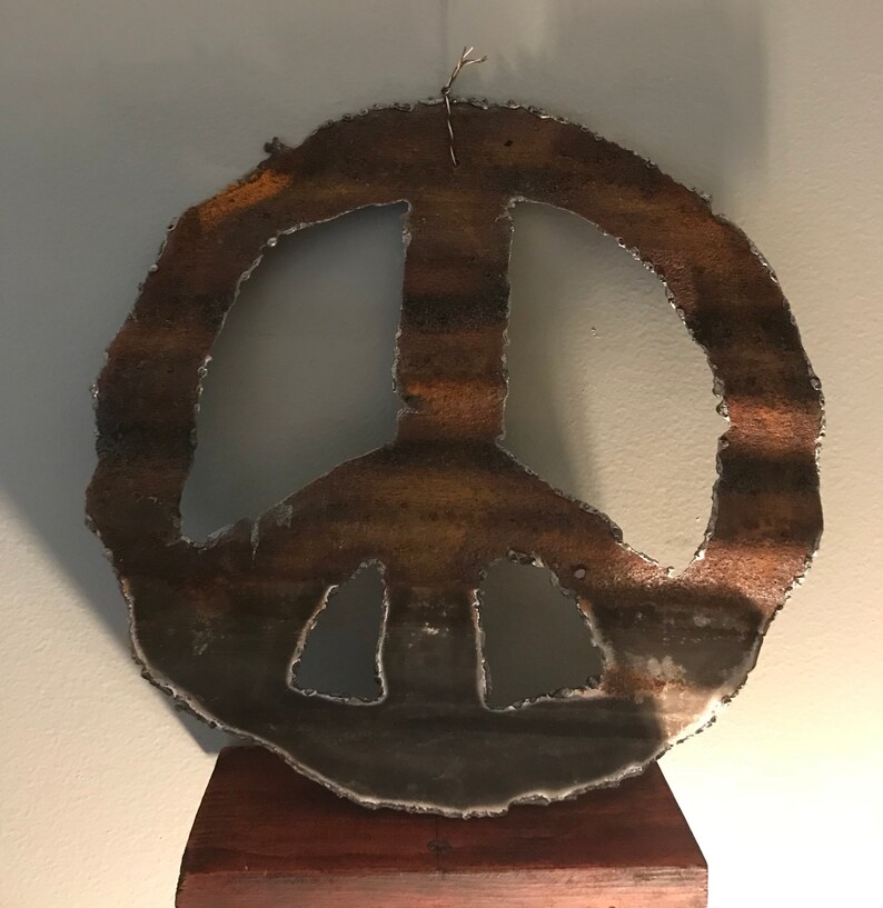 Rusty Peace Sign | Etsy