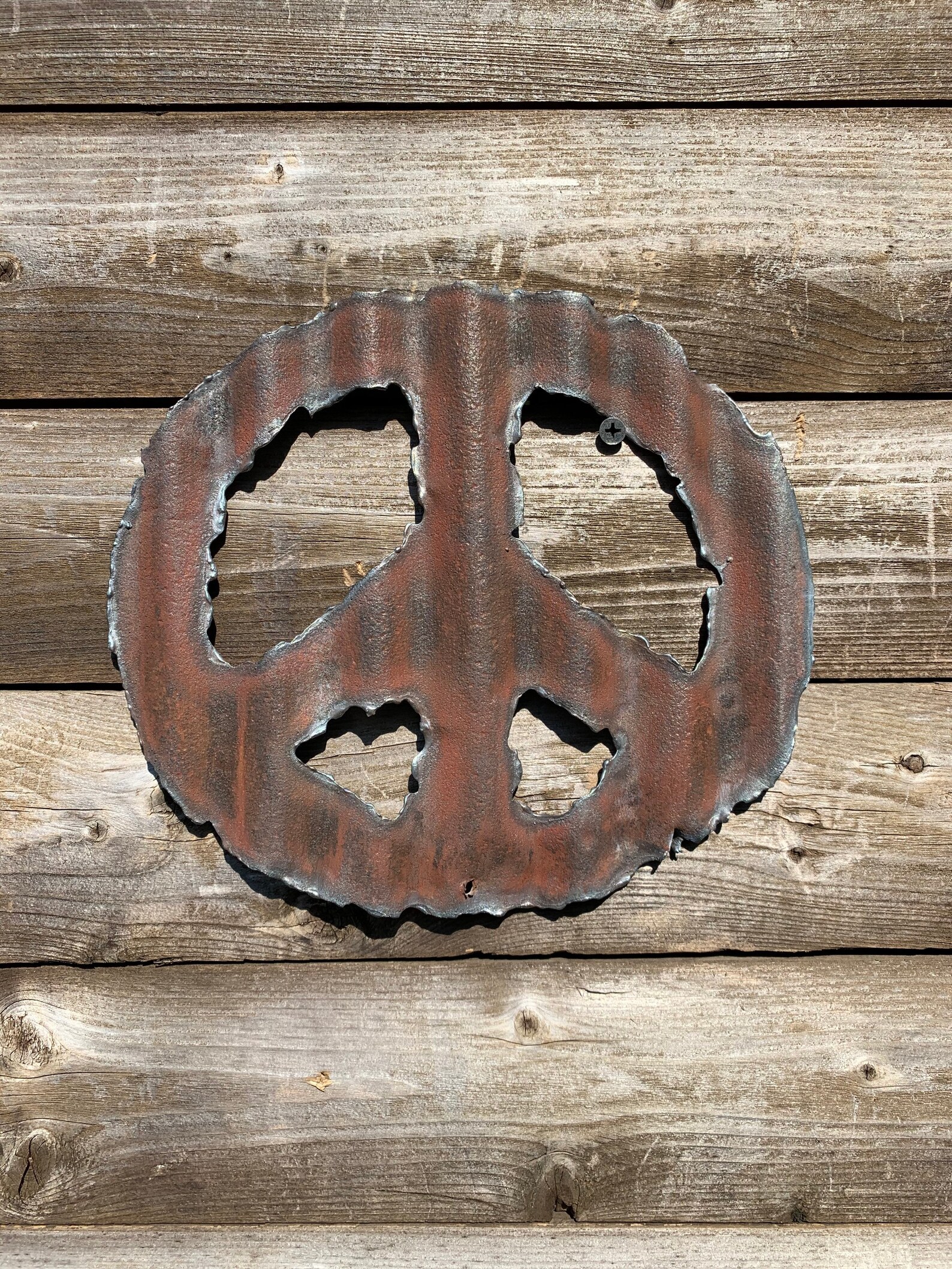 Rusty Peace Sign - Etsy