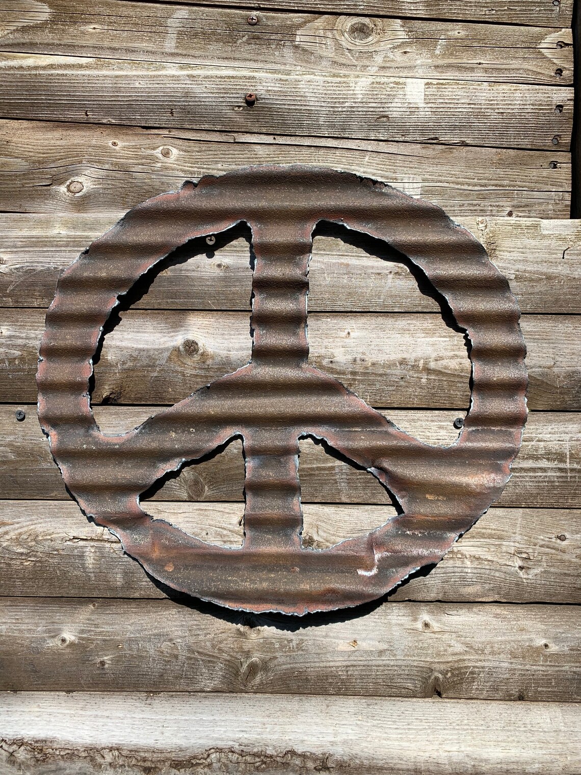 Rusty Peace Sign - Etsy