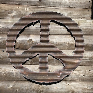 Rusty Peace Sign - Etsy