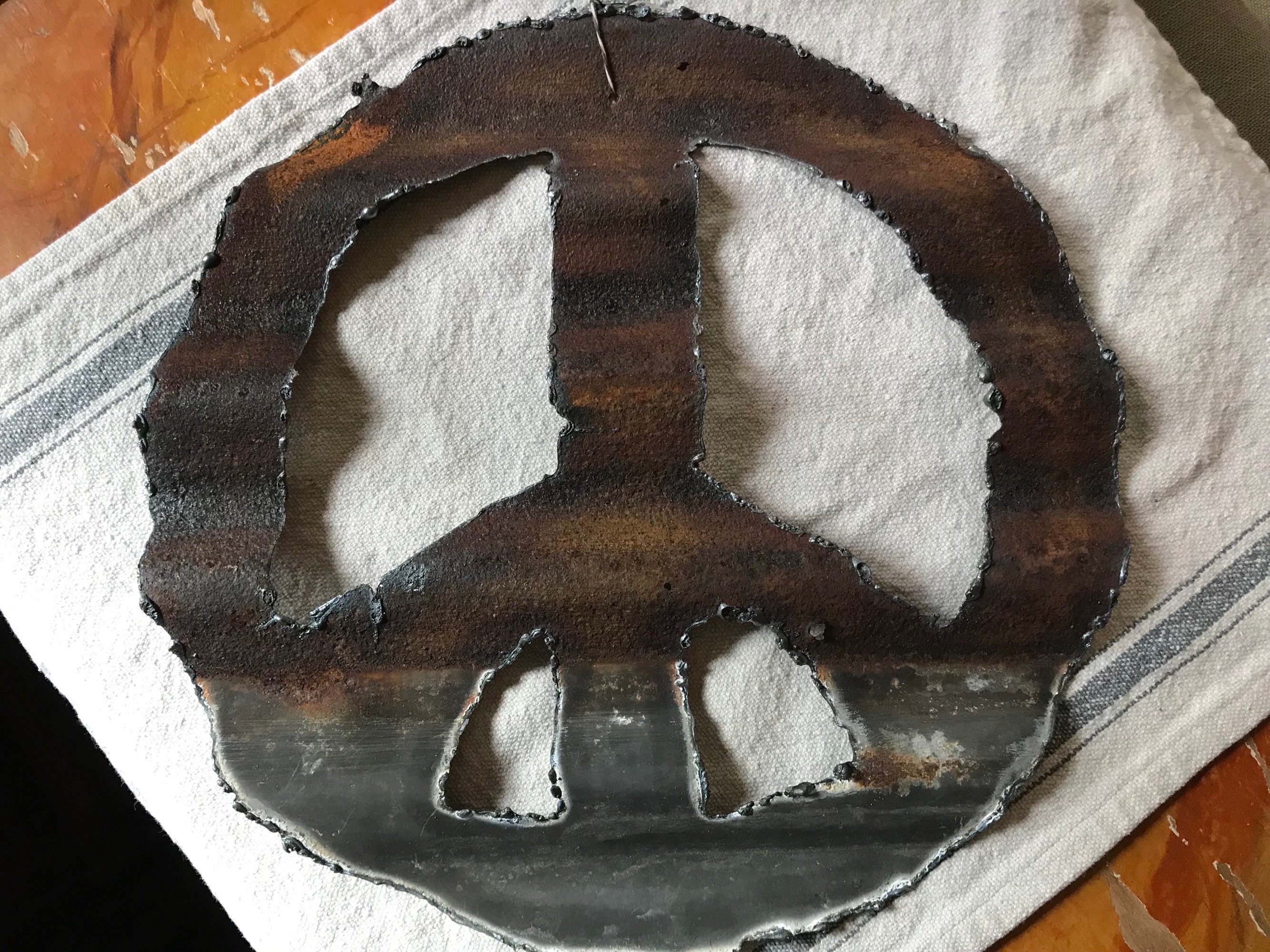 Rusty Peace Sign | Etsy