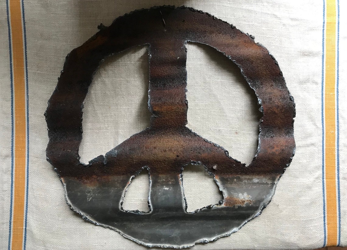 Rusty Peace Sign - Etsy