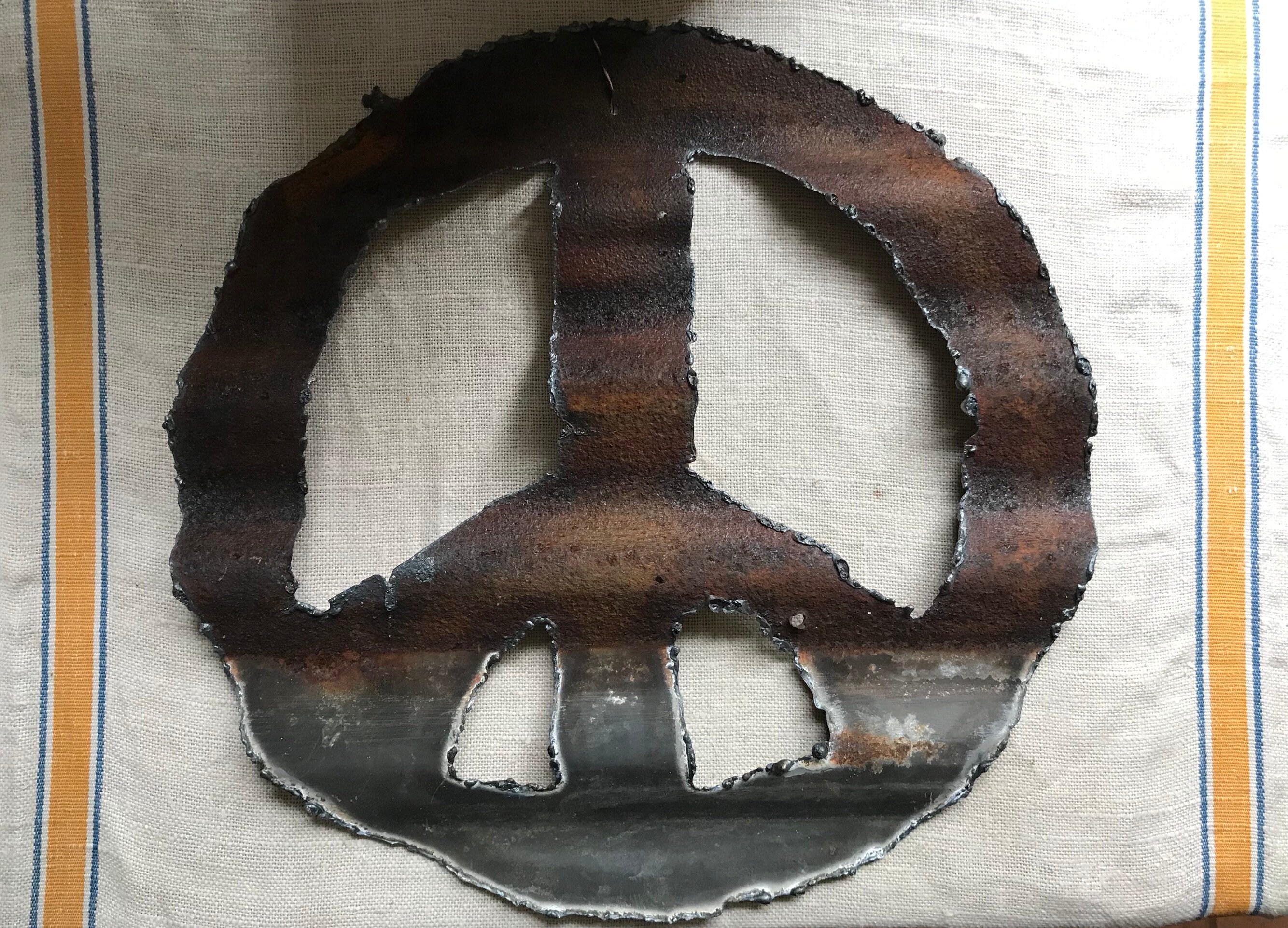 Rusty Peace Sign | Etsy
