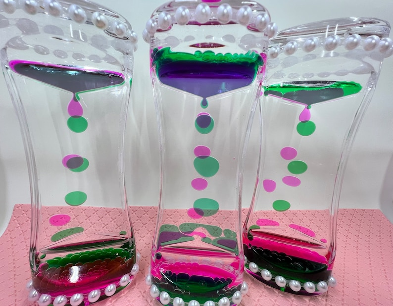 Hour Glass Stress Relief Timer Pink Green Ivy Gift Probate - Etsy