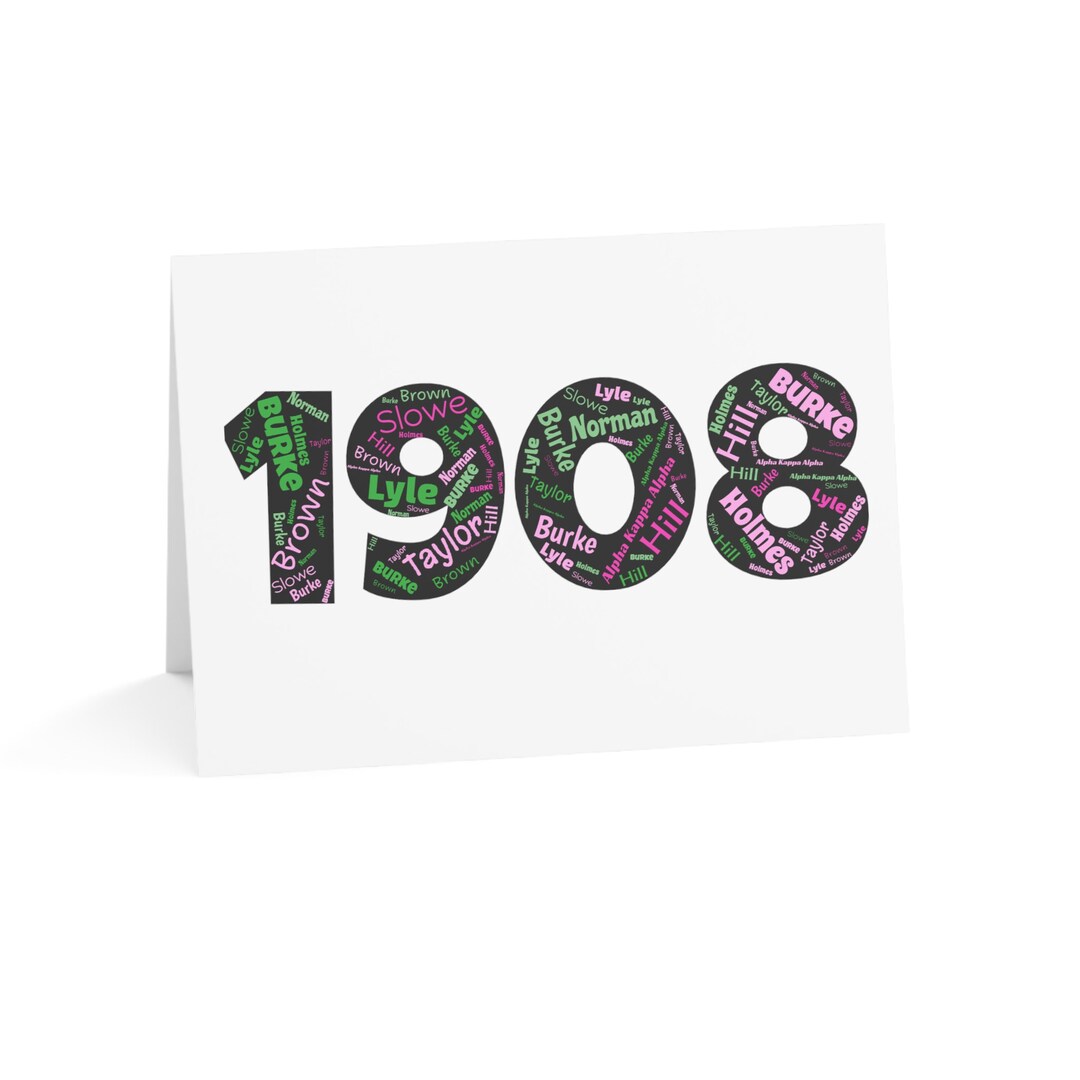 AKA 1908 Greeting Cards, Personalized Note Cards With Envelopes - Etsy