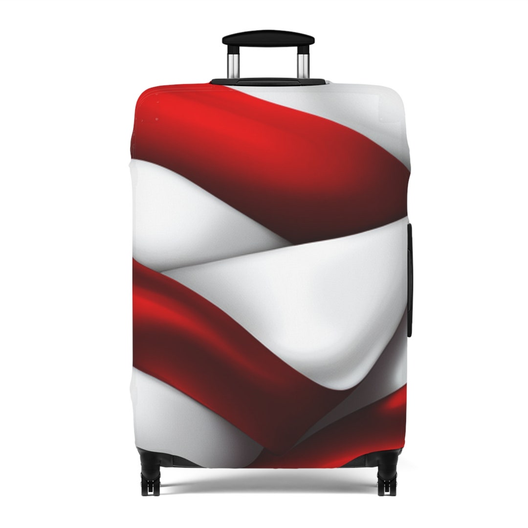 Luggage Cover Red White Crimson Cream Pearl Travel Birthday Holiday ...