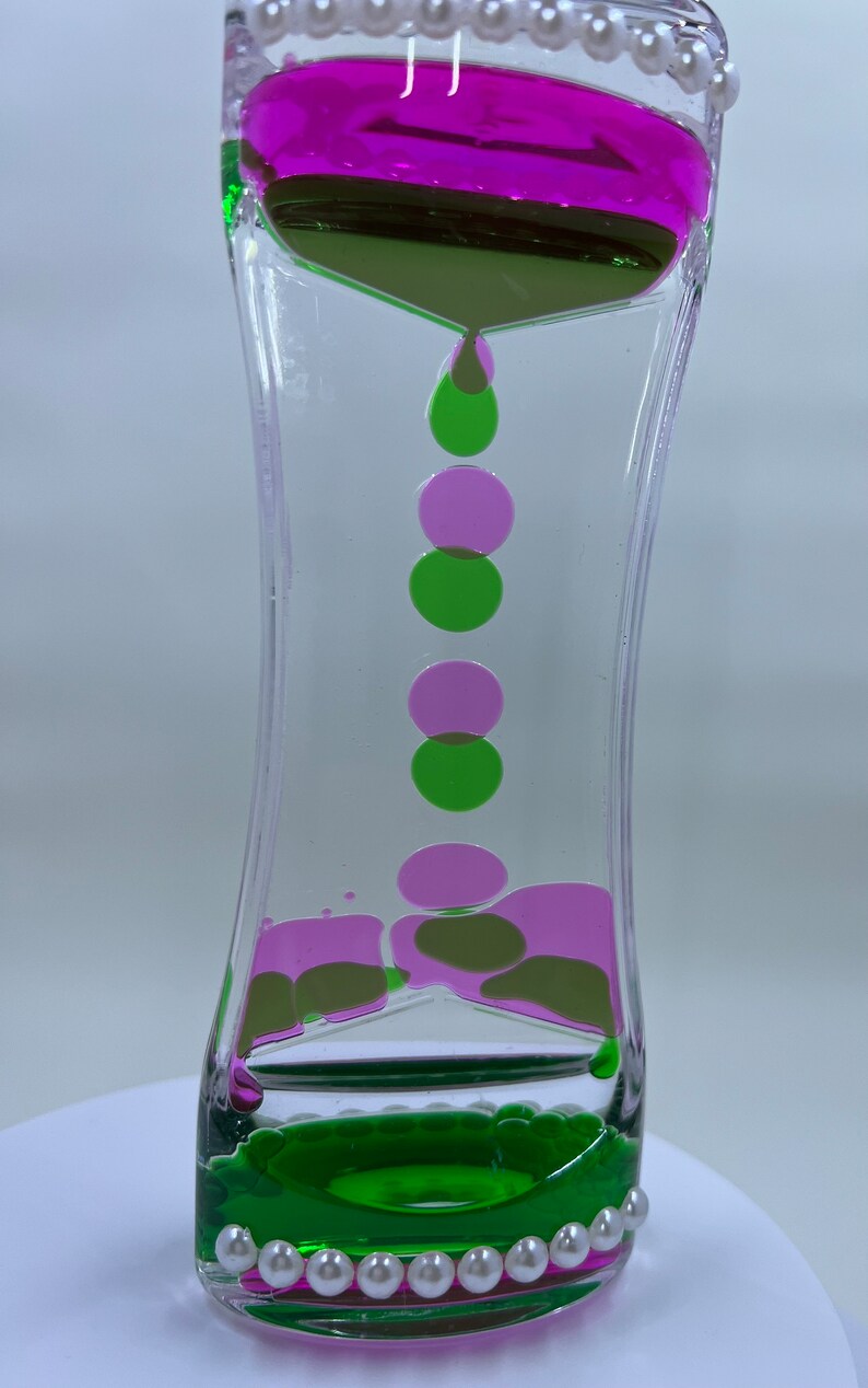Hour Glass Stress Relief Timer Pink Green Ivy Gift Probate - Etsy