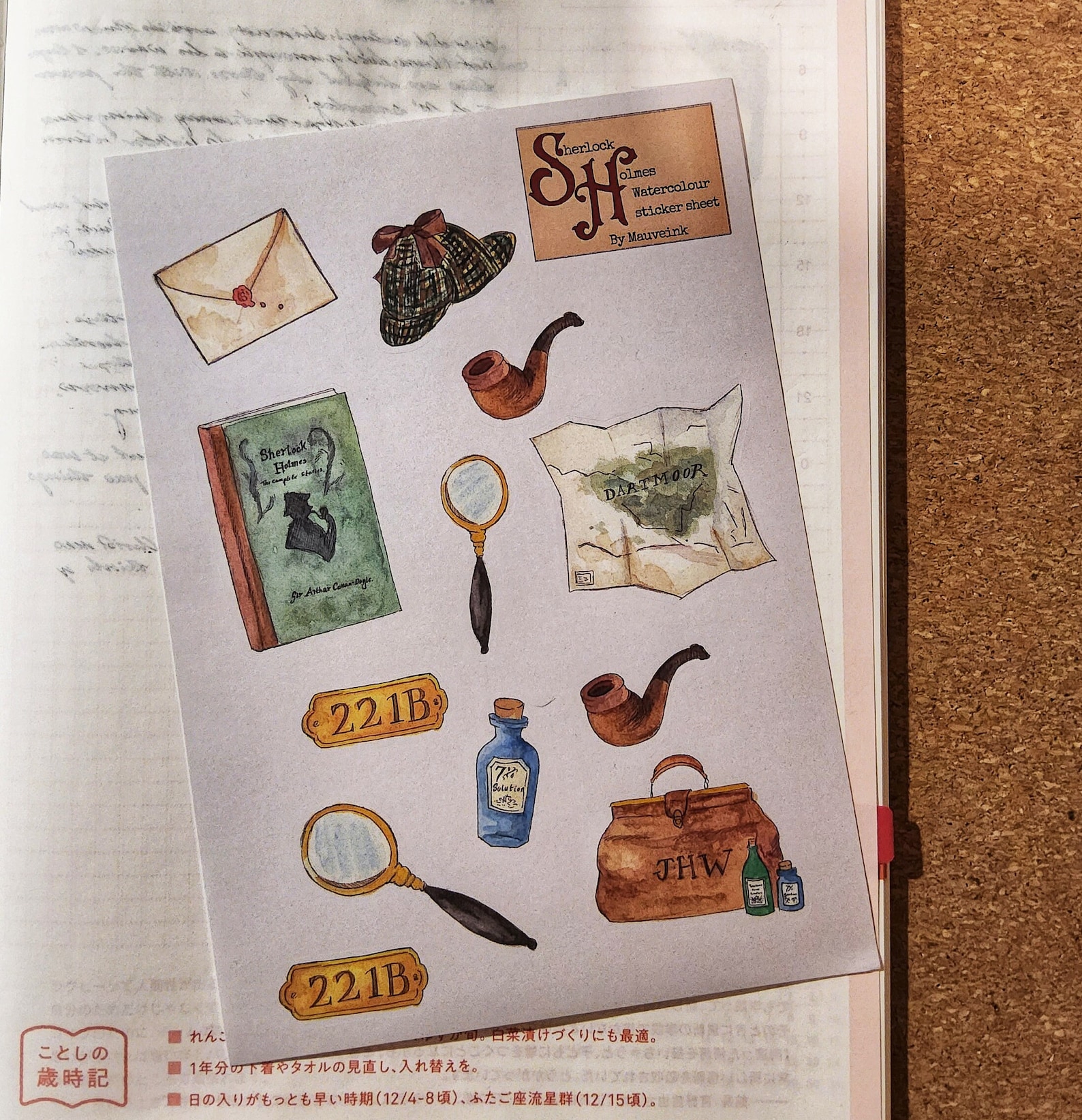 Sherlock Holmes Sticker Sheet. A6 Sheet of Stickers Featuring Designs ...