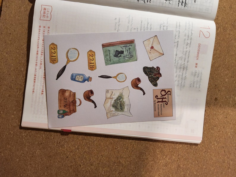 Sherlock Holmes Sticker Sheet. A6 Sheet of Stickers Featuring Designs ...