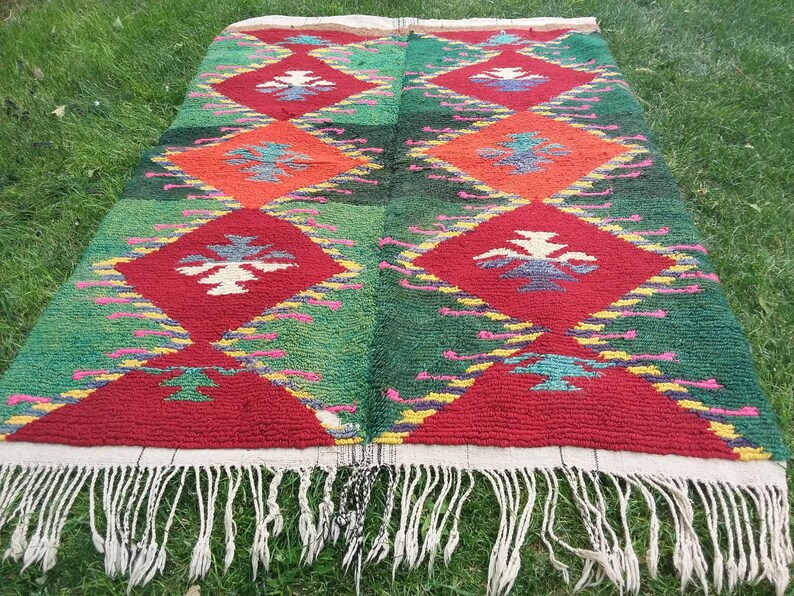 Green Red Rug / Turkish Green Rug / Vintage Turkish Rug / Old - Etsy