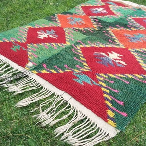 Green Red Rug / Turkish Green Rug / Vintage Turkish Rug / Old - Etsy
